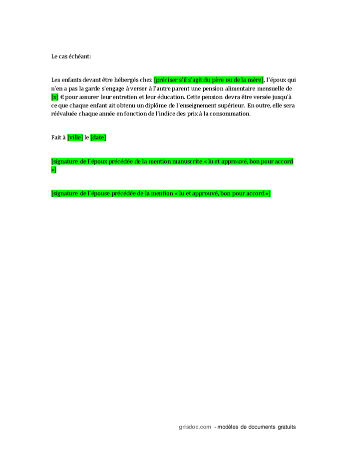 Contrat de divorce - DOC, PDF - page 4 sur 4