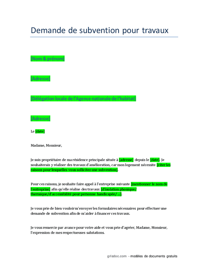 Demande de subvention - téléchargement gratuit documents PDF, Word et Excel