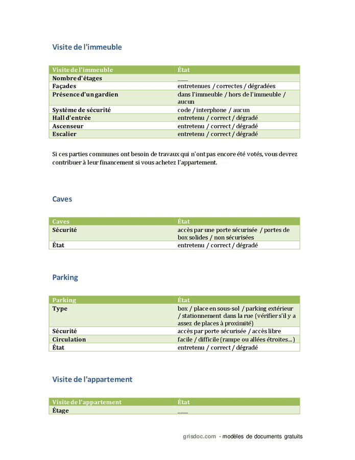 Liste de contrôle de visite d'appartement - DOC, PDF - page 3 sur 5