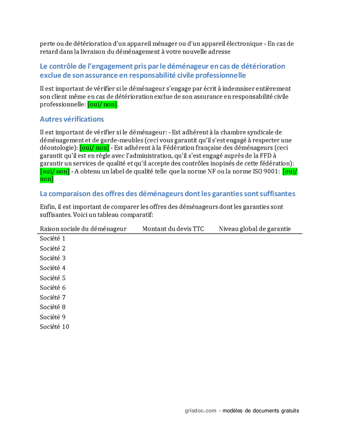 Liste de vérification pour le choix d'un déménageur - DOC, PDF - page 2 ... Liste de vérification pour le choix d'un déménageur - DOC, PDF - page 2 ...