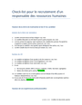 Check-list pour le recrutement d'un responsable des ressources humaines ...