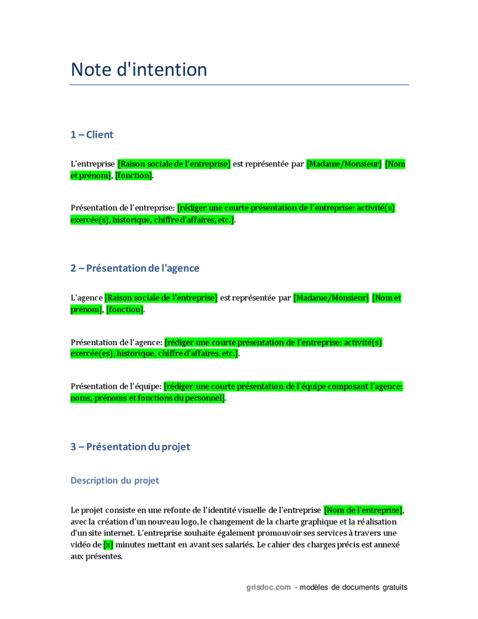 Modèle de déclaration d'intention - téléchargement gratuit documents PDF, Word et Excel