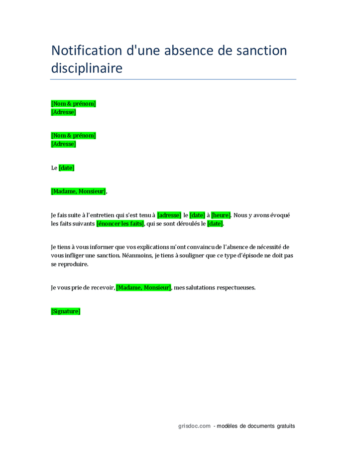 Procédure disciplinaire - téléchargement gratuit documents PDF, Word et ... Procédure disciplinaire - téléchargement gratuit documents PDF, Word et ...