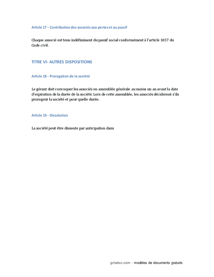 Statuts d'une société civile de moyens - DOC, PDF - page 5 sur 5 Statuts d'une société civile de moyens - DOC, PDF - page 5 sur 5