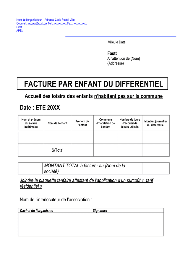 Modèle de facture - téléchargement gratuit documents PDF, Word et Excel