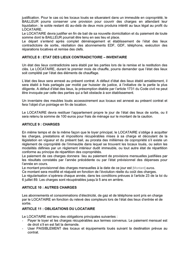 Bail d’habitation locaux vide - DOC, PDF - page 3 sur 7